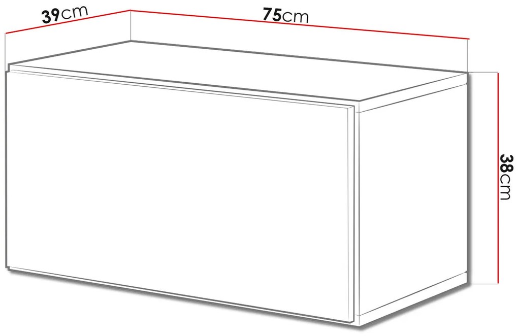 Závěsná skříňka s dvířky NORMANDIA 2 - černá