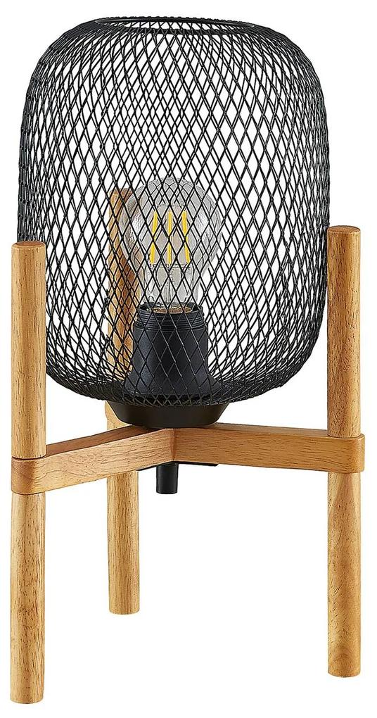 Lindby Djuna klecová stolní lampa, dřevěný stojan