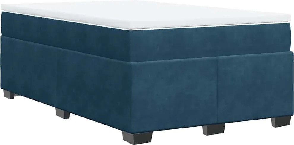 Box spring postel s matrací tmavě modrá 120x190 cm samet 3285273