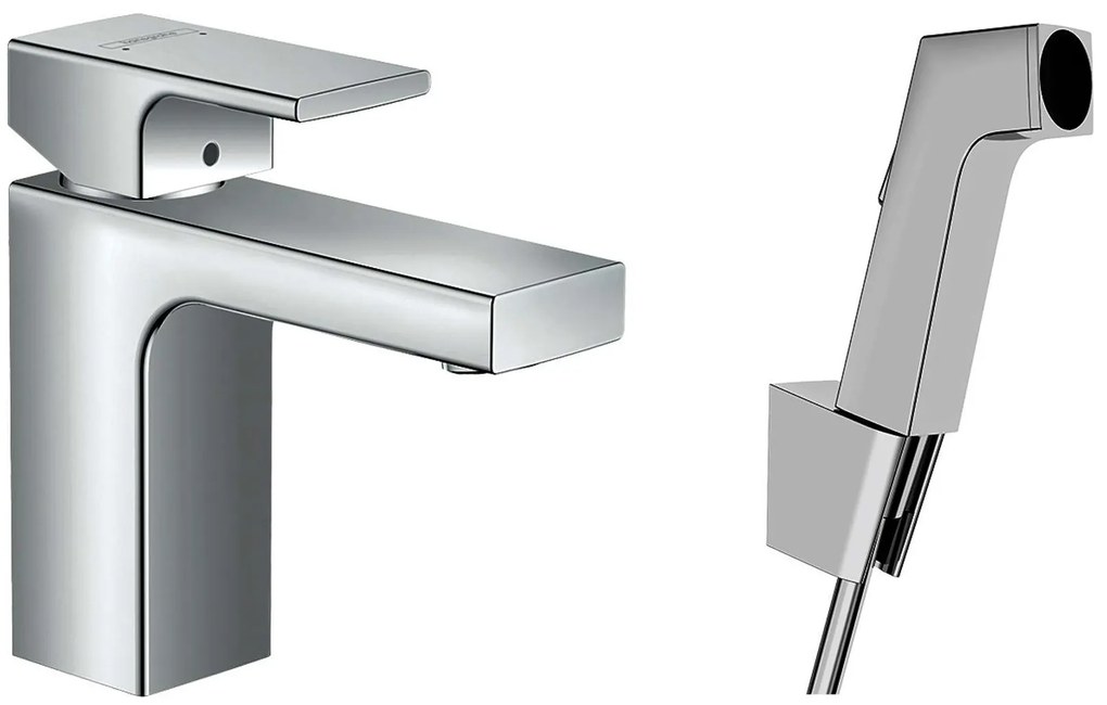 Hansgrohe Vernis Shape - Umyvadlová baterie s ruční sprchou Bidette, chrom 71216000