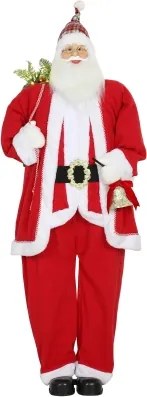 HOMCOM Santa Claus 1,6 m stojící Santa Claus se zvukovou funkcí dárku a vánočních zvonků