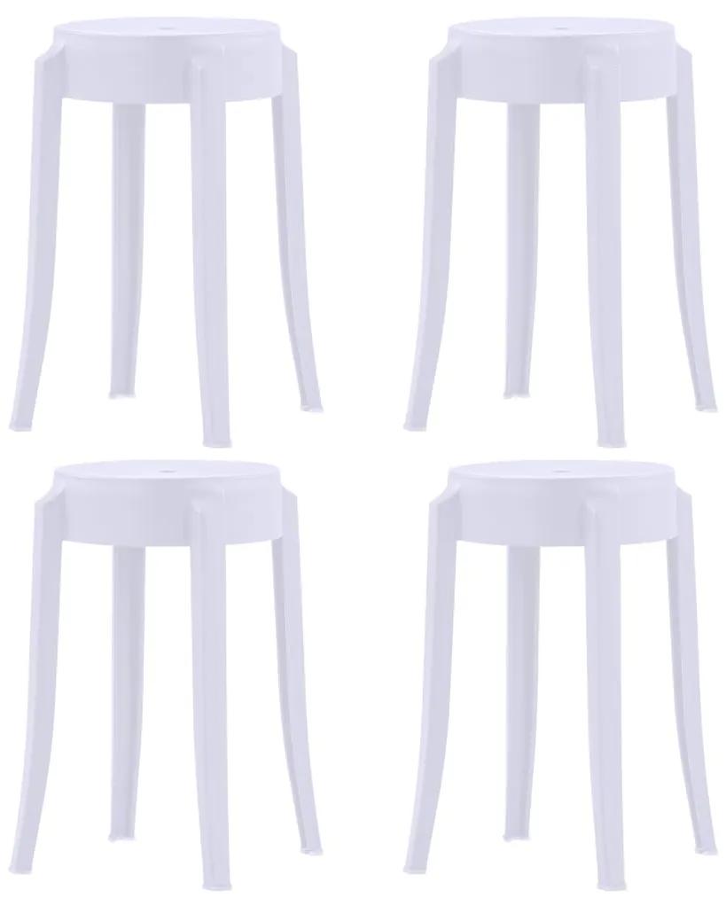 247279 vidaXL Stohovatelné stoličky 4 ks bílé plast
