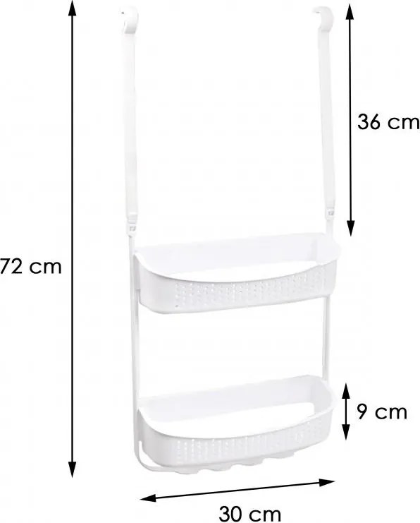 Erga Wiki, koupelnový koš, závěsný organizér 30x72 cm s přísavkami, bílá, ERG-YKA-CH.WIKI-WHT