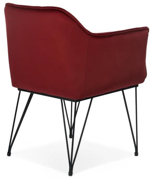 Židle čalouněná loft s podrúčkami Valencia Pik II - Červený