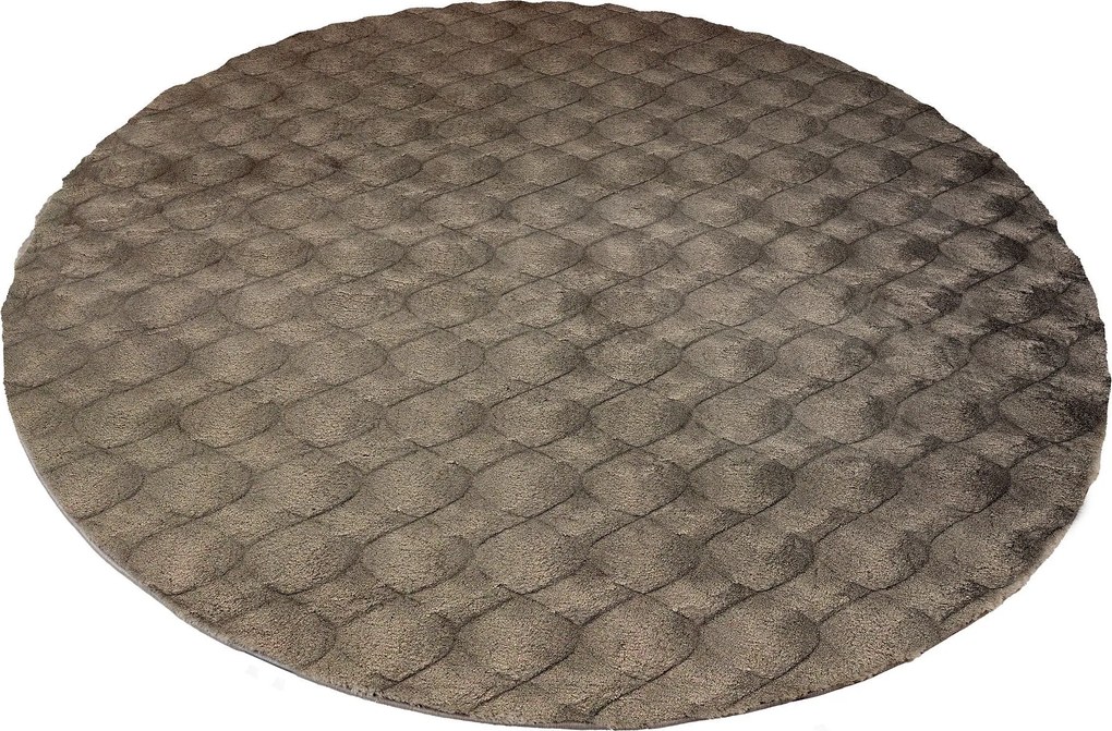 Obsession, Kusový koberec Diamond Cut 800 Grey kruh, 200x200 (průměr) kruh, šedá, ložnice