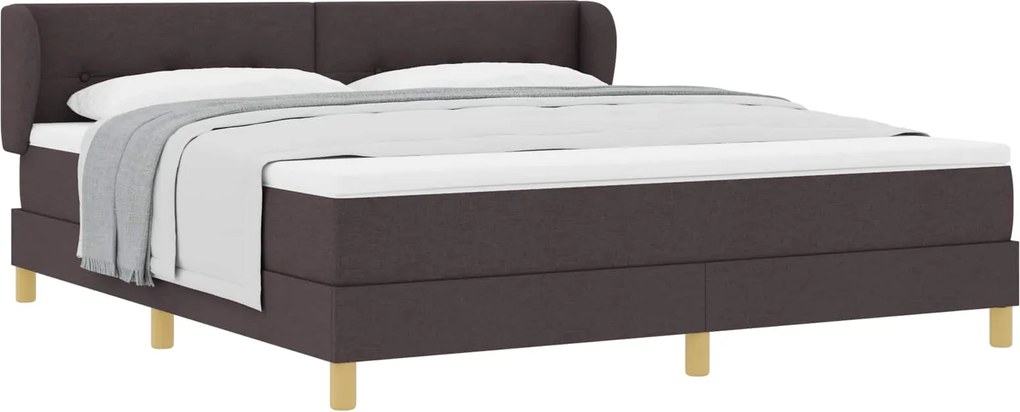 Postel s boxspringem s čelo Tmavě hnědá 180 x 200 cm textil 3340230