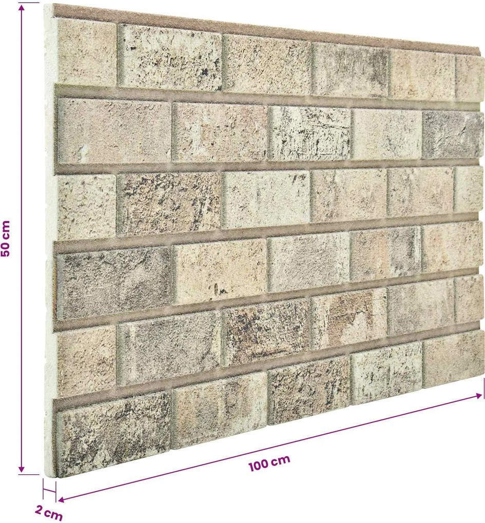 Nástěnné panely 10 ks 100 x 50 cm Písková EPS pěna 153606