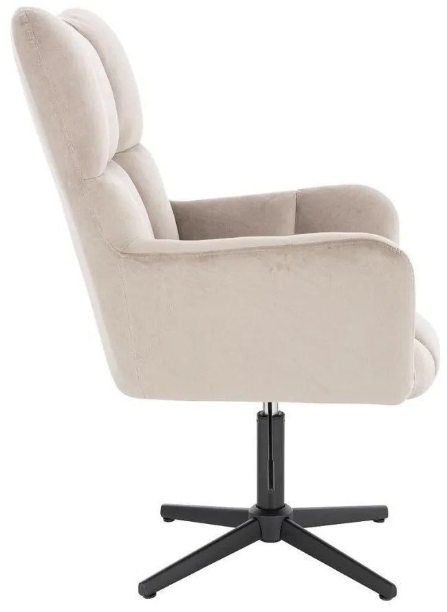 LuxuryForm DESIGN Otočné křeslo AURORA VELUR na černém kříži - latte