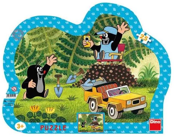 Dino Puzzle Krtek se žlutým autem