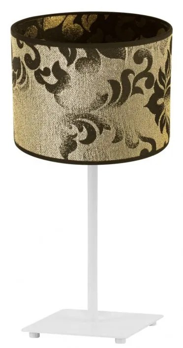 Stolní lampa WERONA 1, 1x černé/zlaté textilní stínítko se vzorem, (výběr ze 4 barev konstrukce)
