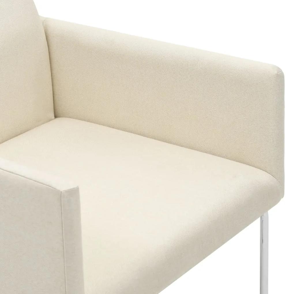 Jídelní židle 4 ks bílé se vzhledem lnu textil - Default Title
