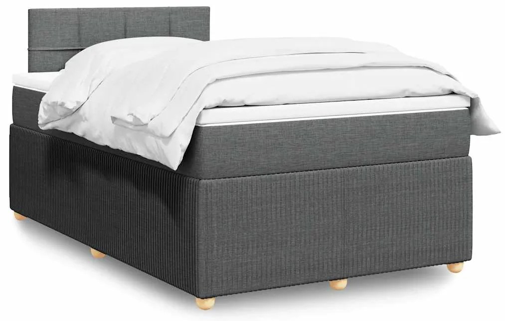 Box spring postel s matrací tmavě šedá 120x190 cm textil 3289696