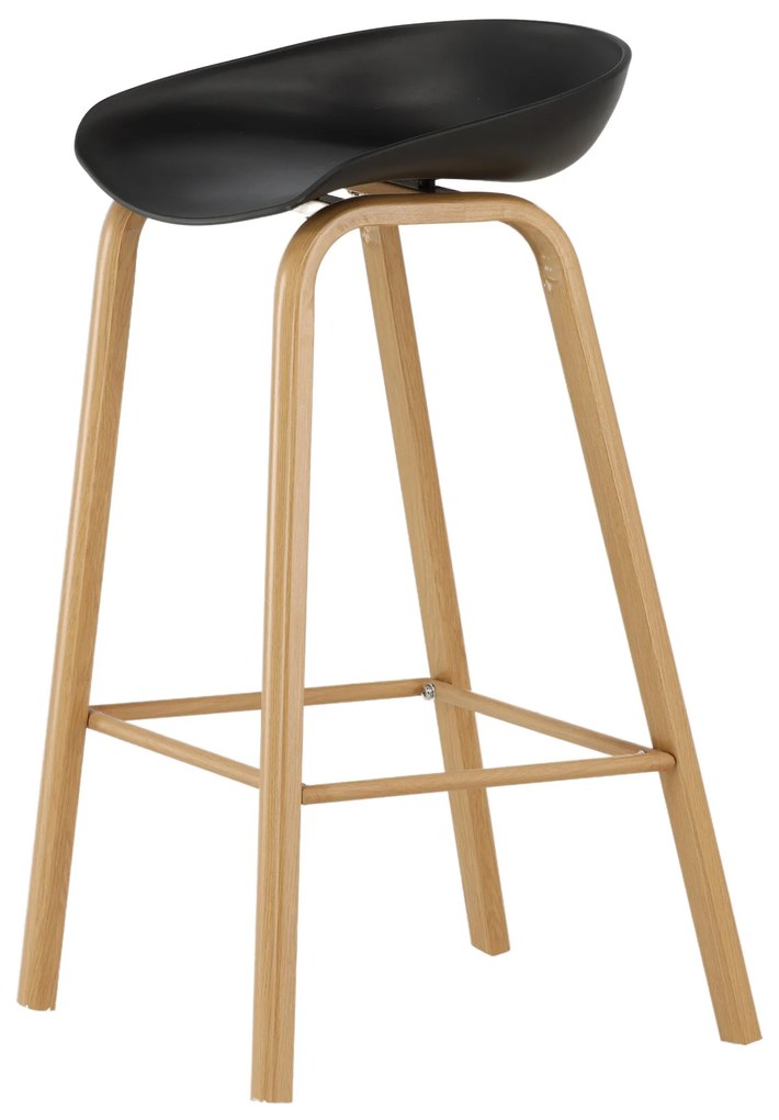 Barová židle Decatur, 2ks, černá, 53x43,5x83,5