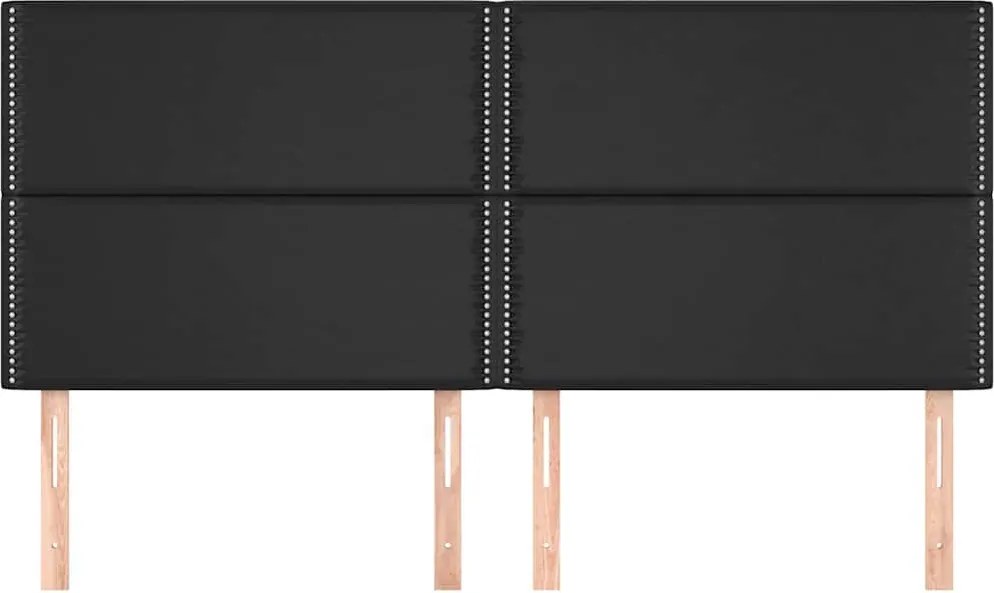 Čelo postele černé 200 x 5 x 118/128 cm umělá kůže 3116300
