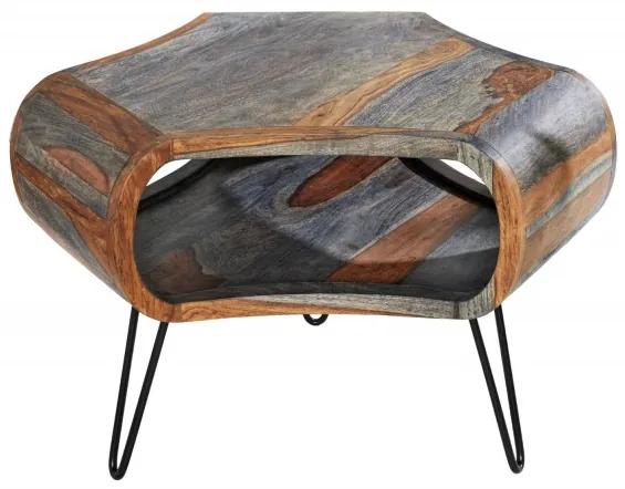 Noble Home Šedý dřevěný konferenční stolek Organic Living