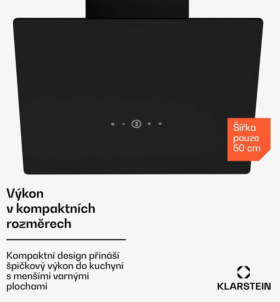 Klarstein MaxAir digestoř, Kompaktní a výkonná, Energetická účinnost A++, Duální ventilace