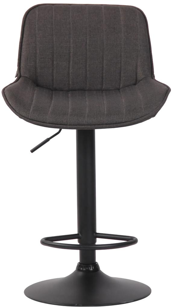 Barová židle Haugo - látkové čalounění - černý rám | tmavě šedá