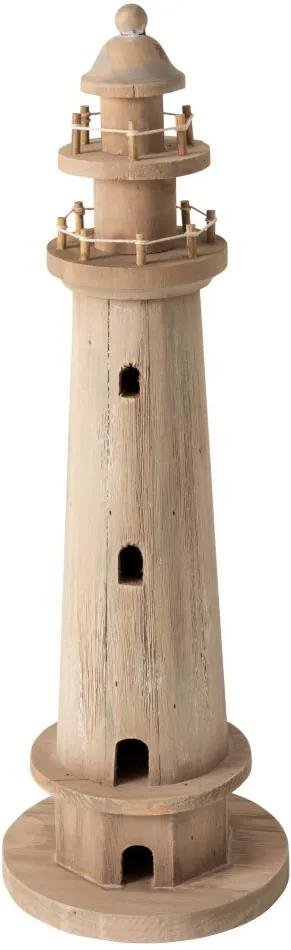Dekorace přírodní dřevěný maják  - Ø 17*51 cm
