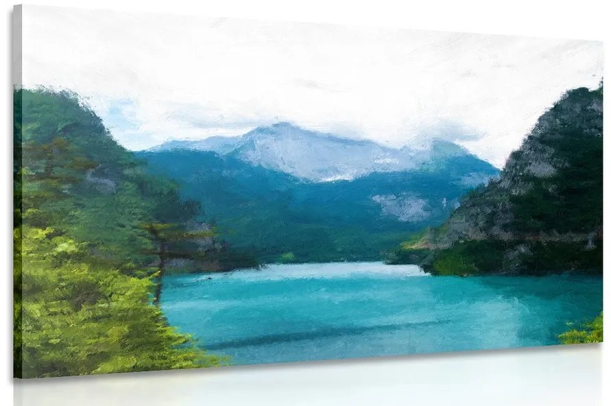 Obraz malované horské jezero Varianta: 120x80