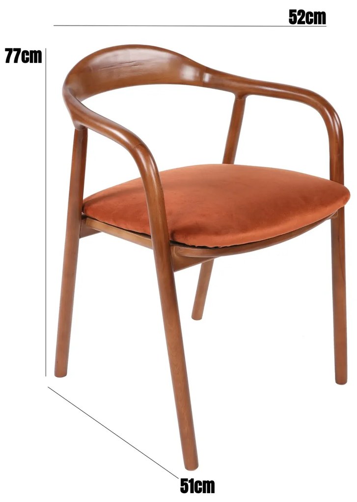 Kalune design Jídelní židle PA hnědá s oranžovou