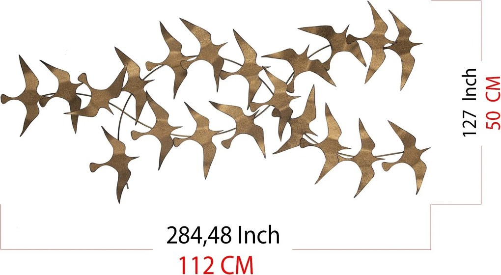 Nástěnná kovová dekorace Sahika zlatá/měděná