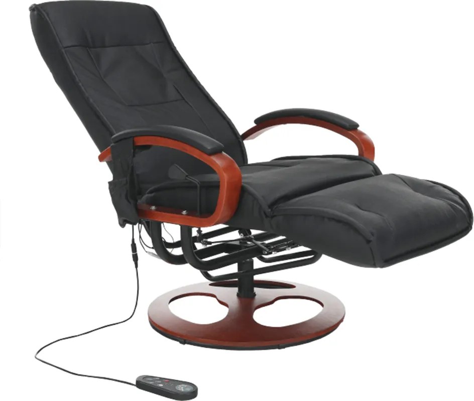 Masážní křeslo, elektrické, černé, ARTUS 2