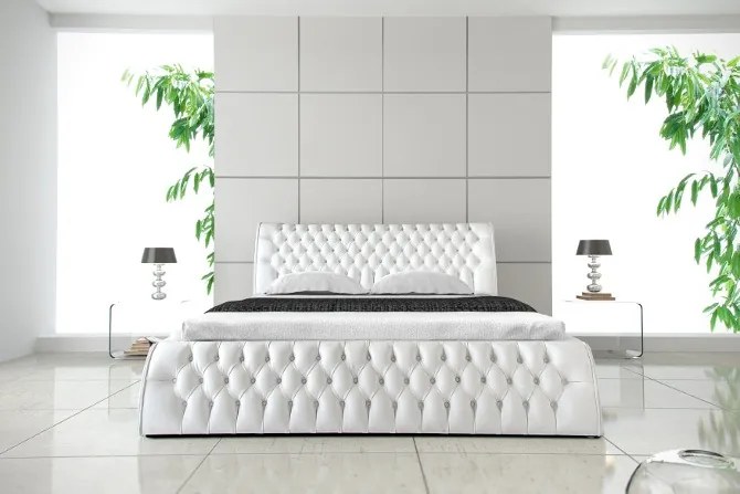 PYKA Kožená čalouněná postel CHESTERFIELD rozměry postele: 160 x 200