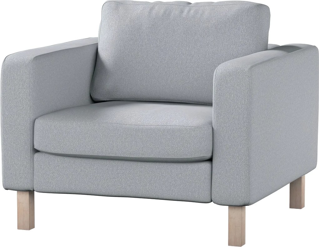 Potah na křeslo IKEA Karlstad, krátký barva šedá látka pletený vzor