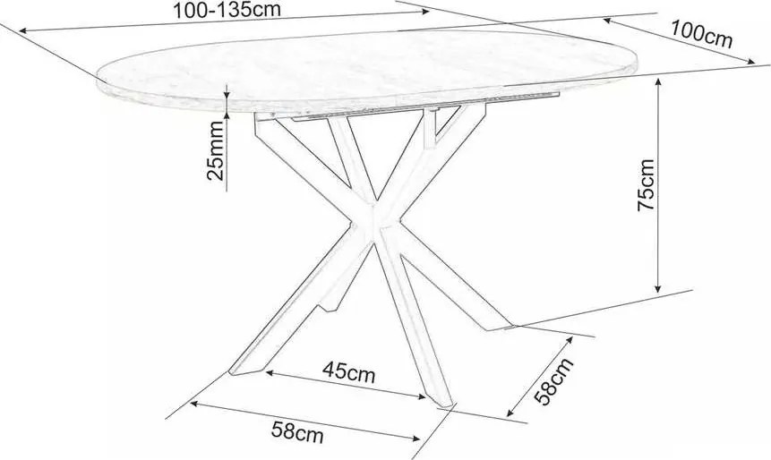 Jídelní stůl Maxwell, dub artisan / černá