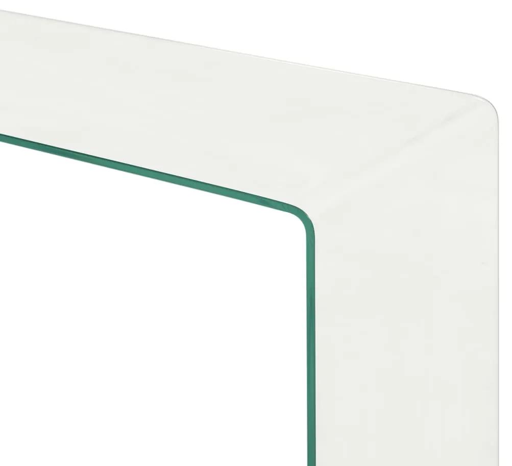 Konferenční stolek - 2-dílný - 90x30x20 - 110x30x40 cm | tvrzené sklo
