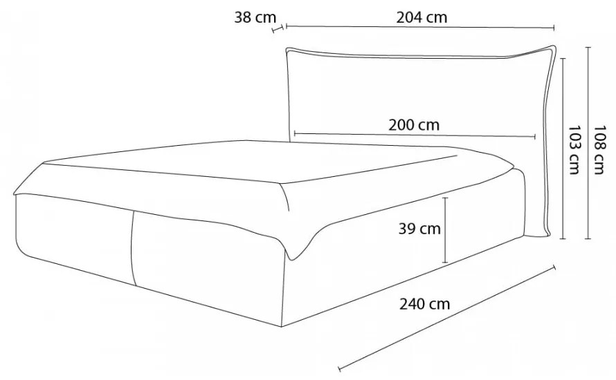 Béžová čalouněná dvoulůžková postel s úložným prostorem s roštem 160x200 cm Jade – Bobochic Paris