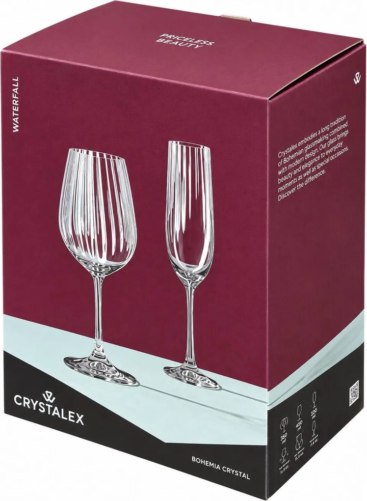 Crystalex sklenice na sekt Waterfall 190 ml 6 ks