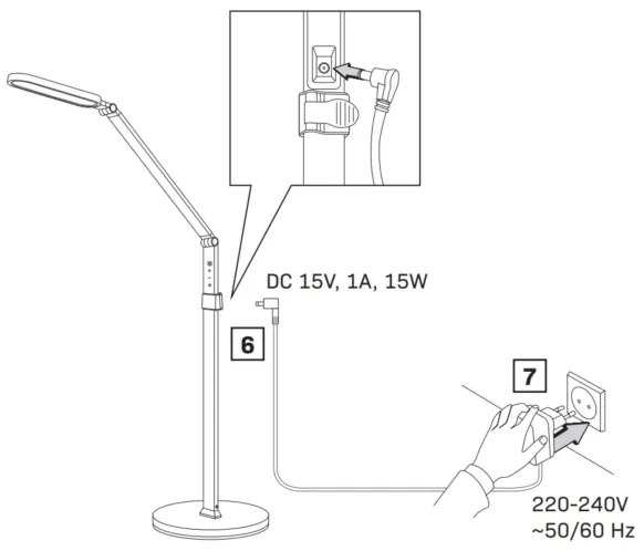 LED Stmívatelná dotyková stojací lampa FERRARA LED/13W/230V 3000/4000/6000K bílá