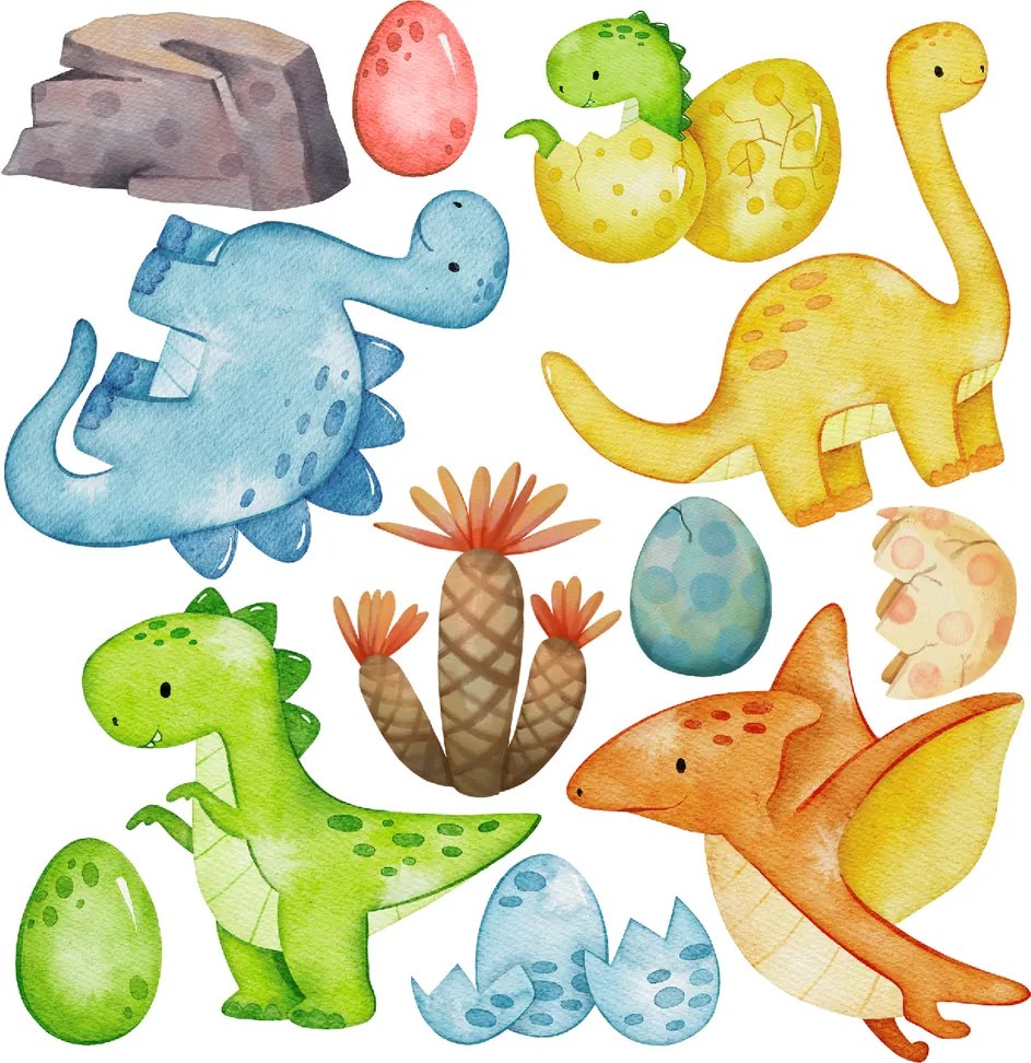PIPPER. Samolepka na zeď "Dinosauři" Materiál: Bílý vinyl