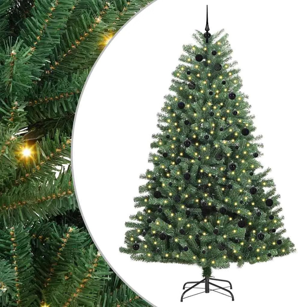 Umělý Skládací Vánoční Strom Zelená 240 cm PVC a kov 3395506