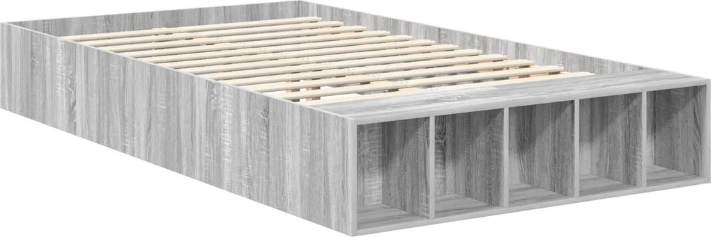 Rám postele s policí Šedá Sonoma 120 x 190 cm Kompozitní dřevo 3408387