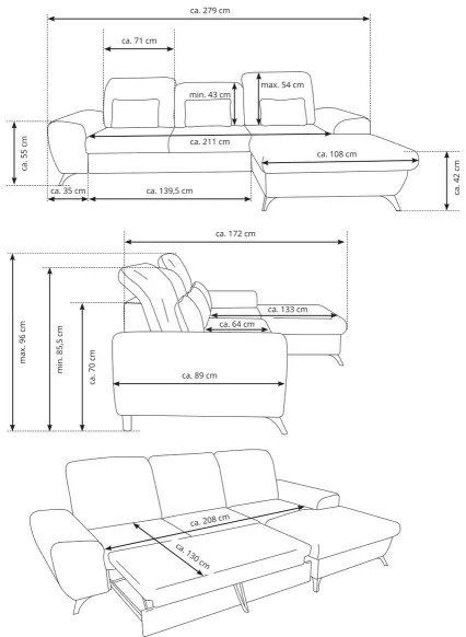 Rozk. rohová čalouněná sedací souprava s úlož. prostorem do L ALTA pravá zelená
