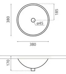 Bathco 0052 - Zápustné umyvadlo CERDENA pr. 38 cm porcelán/bílá