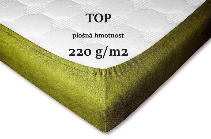 DADKA Froté prostěradlo olivové Rozměr 80x200x20