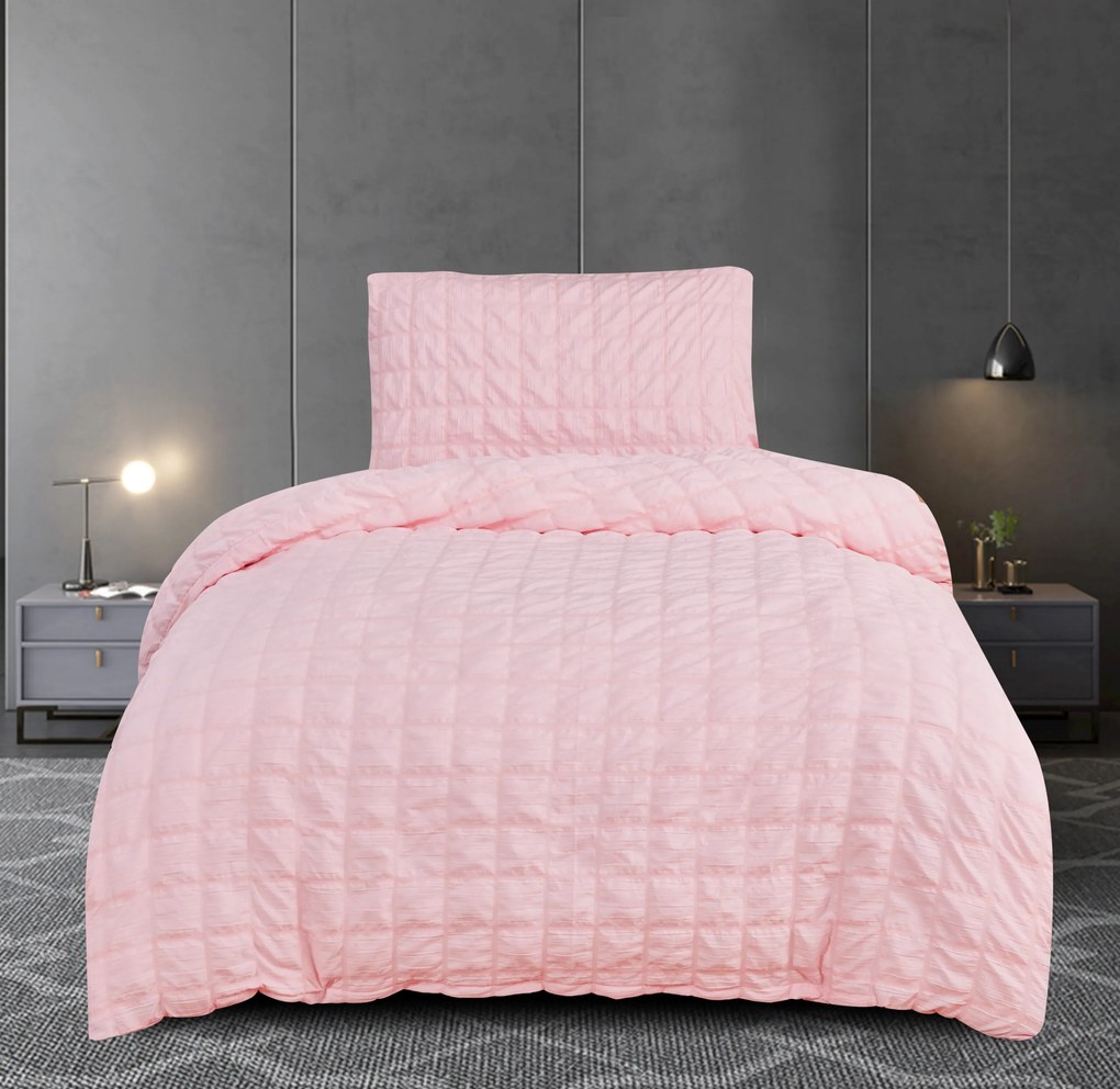 Krepové povlečení polycotton Neapol růžové 200x140cm+90x70cm TiaHome