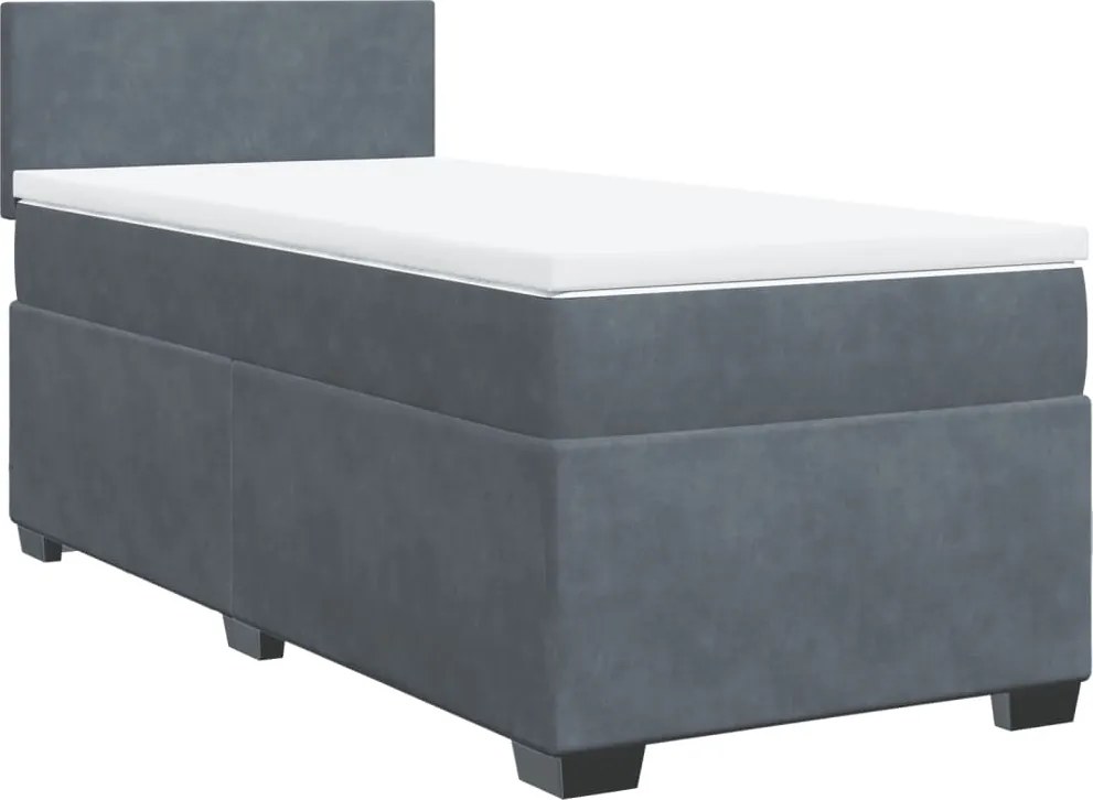Box spring postel s matrací tmavě šedá 90x200 cm samet 3288505