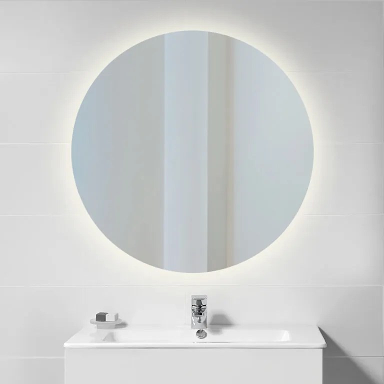 Zrcadlo kulaté s LED osvětlením, 600x25 mm