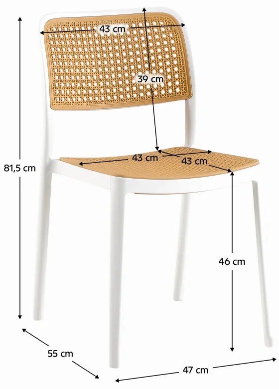 Kondela Stohovatelná židle, bílá/béžová, RAVID TYP 1