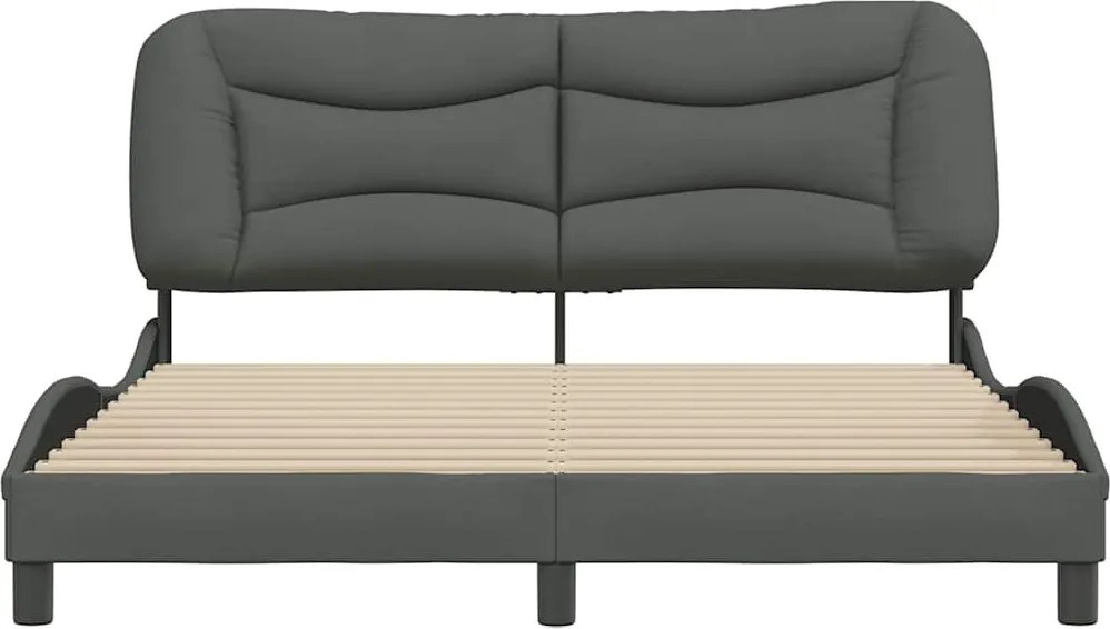 Rám postele bez matrace Hvar tmavě šedý 160 x 200 cm textil 3207780