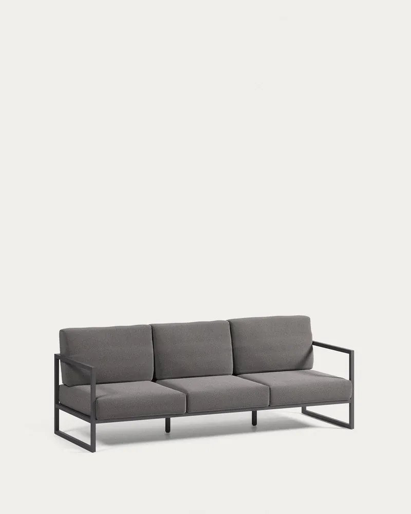 Tmavě šedá hliníková zahradní pohovka Comova – Kave Home