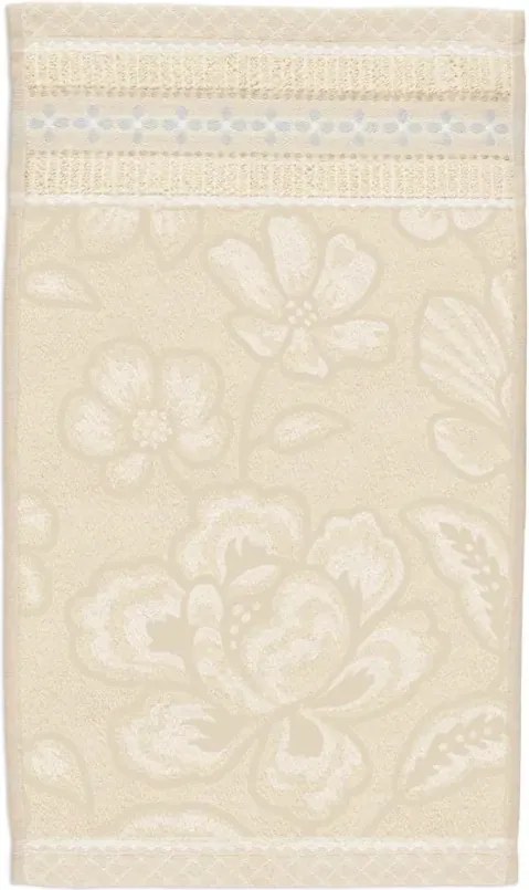Pip Studio ručníky z bavlněného froté Jasmine Jacquard, pískové (Luxusní ručníky z bavlněného froté v designu Jasmine Jacquard v pískové barvě)