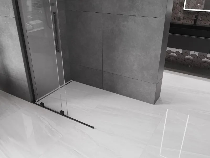 Mexen Velar L posuvná sprchová stěna Walk-in 120 x 200 cm, transparentní 8 mm, černá - 871-120-003-03-70