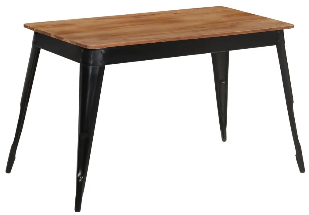 PerfektníDomov Jídelní stůl Pinch - masivní dřevo a ocel | 120x60x76 cm