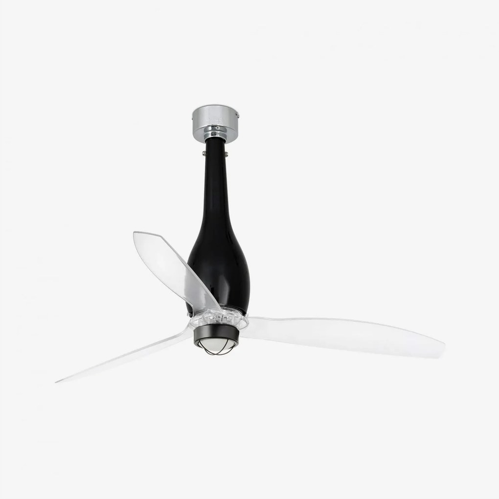 FARO 32002-10 ETERFAN M LED, černá/transparentní, stropní ventilátor s DC motorem - FARO
