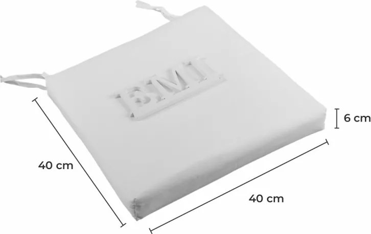 Sedák na židli bílý 40x40 cm EMI